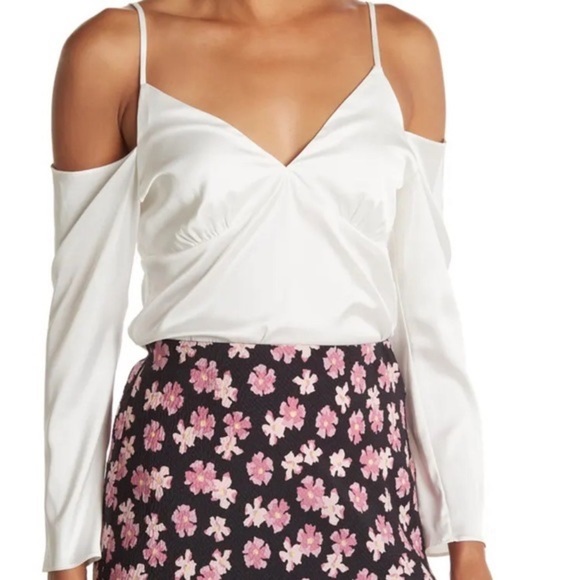 Wayf | Tops | Wayf Cold Shoulder Blouse In Rich Ivory B4 | Poshmark